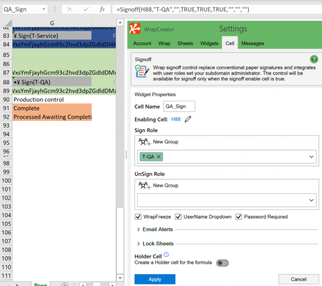 Help: The WrapSignOff widget - WrapCreator