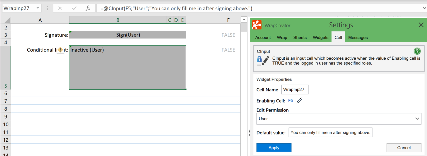 Help: The Conditional Input widget - WrapCreator
