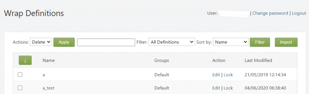 Help: Wrap administration - WrapCreator