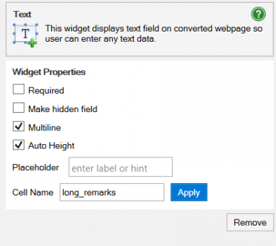 Help: Use the basic widgets - WrapCreator