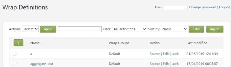 Help: Wrap administration - WrapCreator