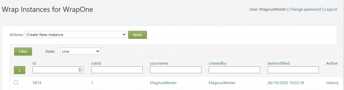 Help: Wrap administration - WrapCreator