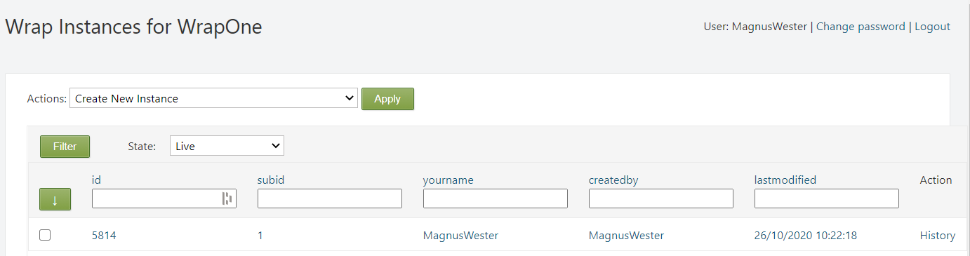 Help: Wrap administration - WrapCreator