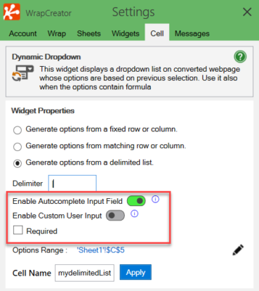 Help: Dynamic dropdown menu - WrapCreator