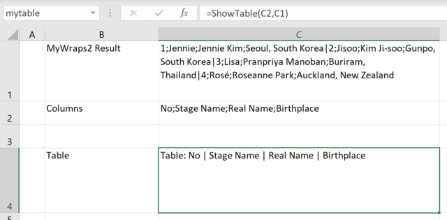 Help: The ShowTable function - WrapCreator
