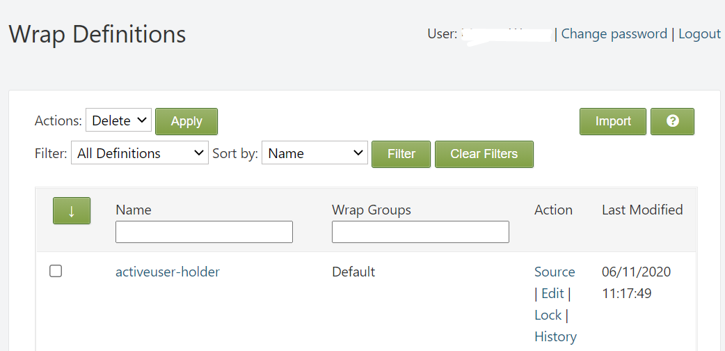 Help: Wrap administration - WrapCreator
